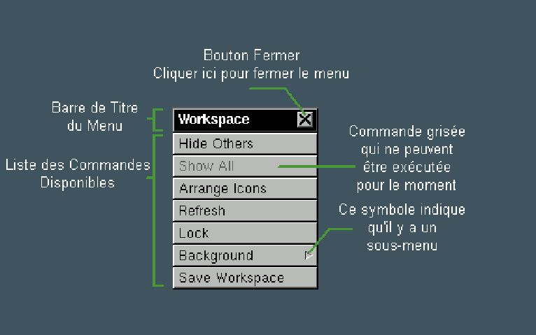 Travailler avec les Menus